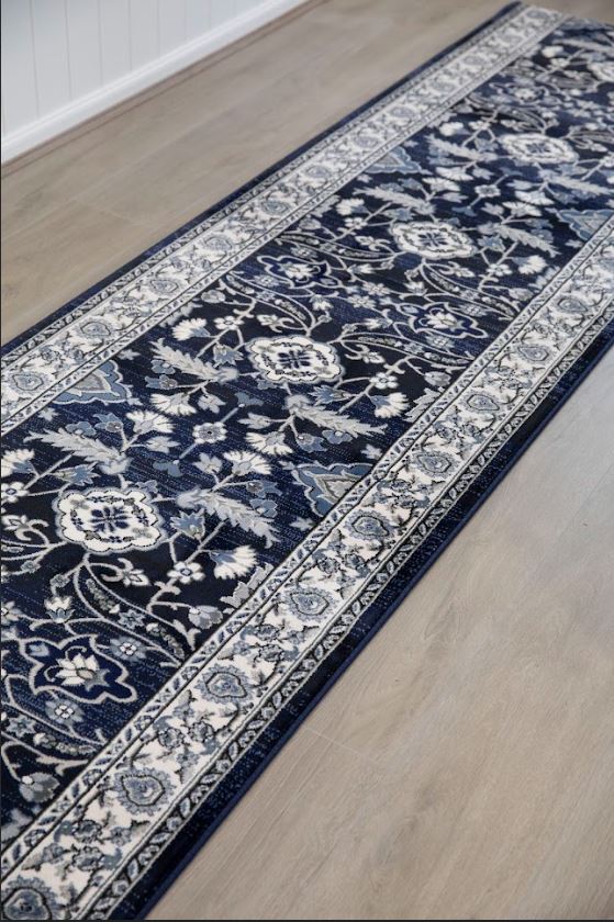 home products verona navy hallway runner 80cm wide